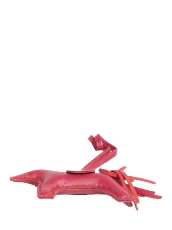 Hermès Rodeo Horse Charm In Lambskin - Red