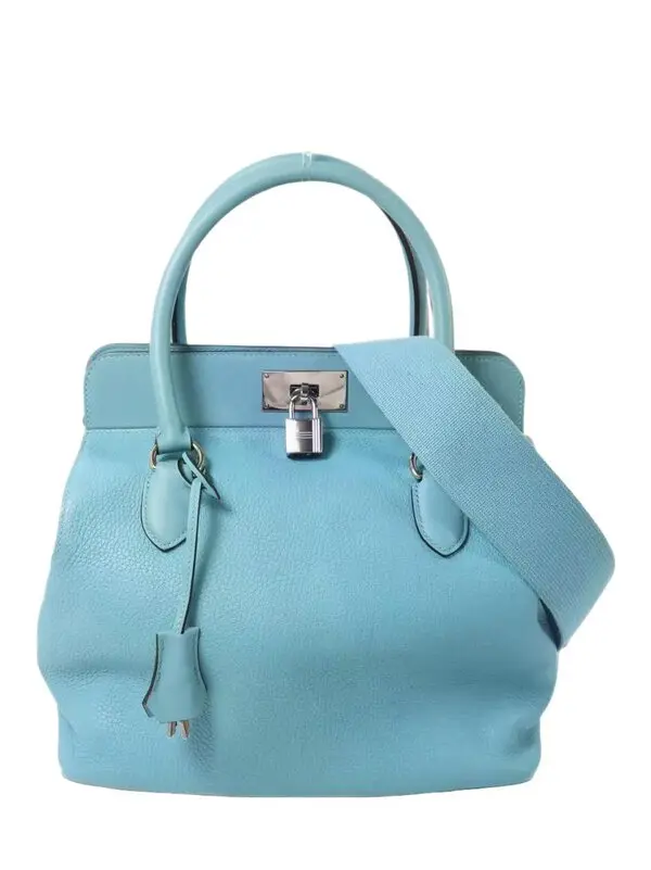 Hermès 26 Toolbox Clemence Tote Bag - Blue