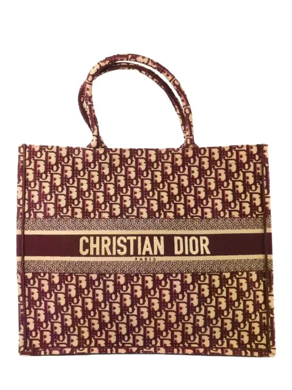 Dior Large Book Tote Monogram Canvas - Red