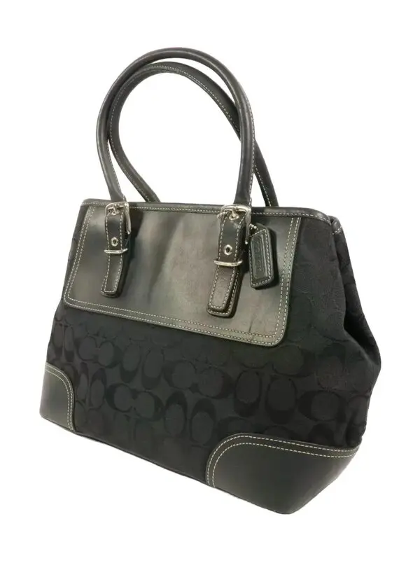 COACH VINTAGE Monogram Canvas Tote Bag - Black