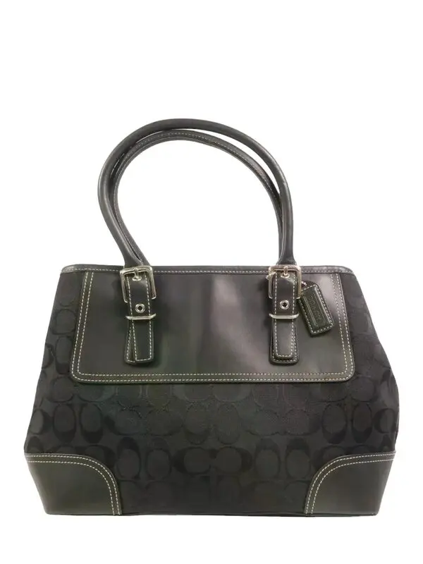 COACH VINTAGE Monogram Canvas Tote Bag - Black