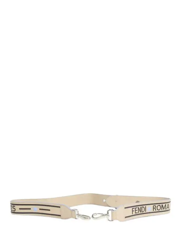 Fendi Logo-print Leather Shoulder Strap - Neutrals