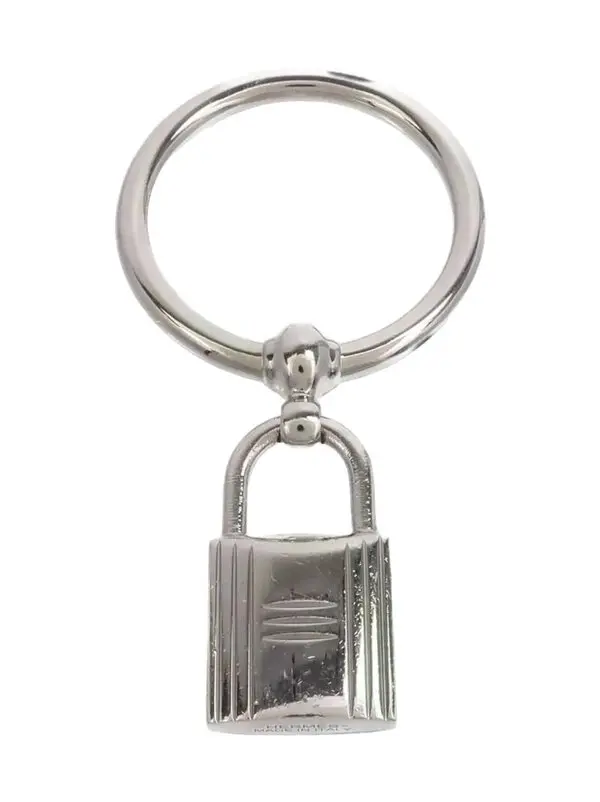 Hermès Tone Padlock Charm Scarf Ring - Silver