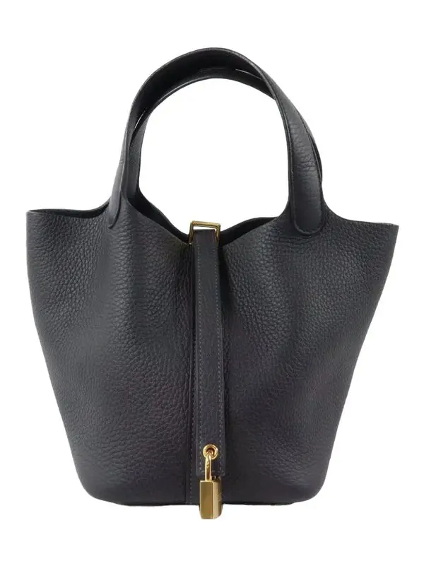 Hermès Pm Picotin Leather Tote Bag - Black