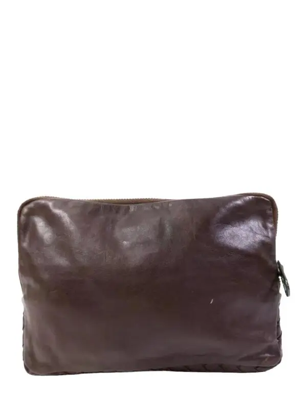 Bottega Veneta Intrecciato Trim Pouch Clutch - Brown