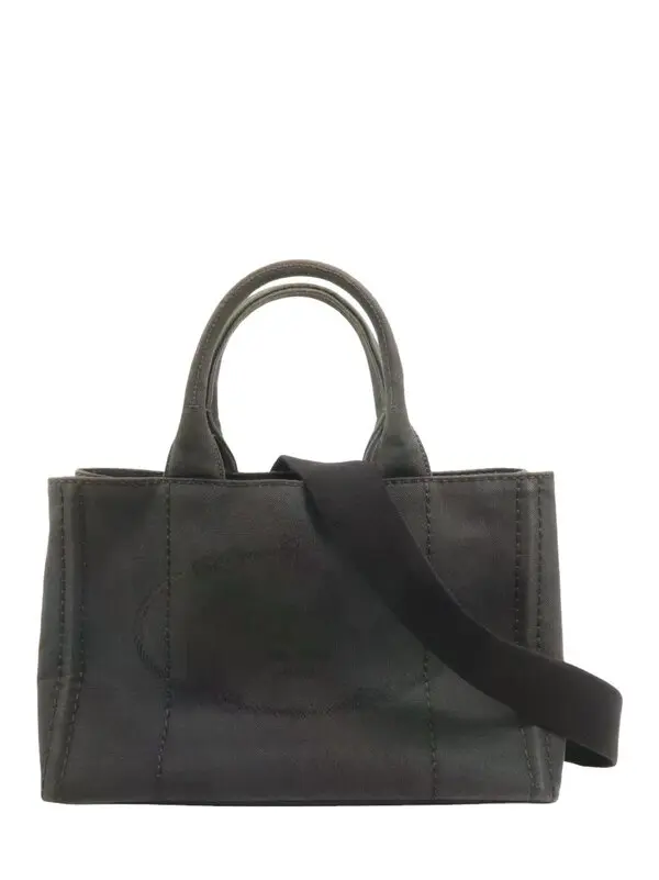 Prada Logo Print Tote Bag - Black