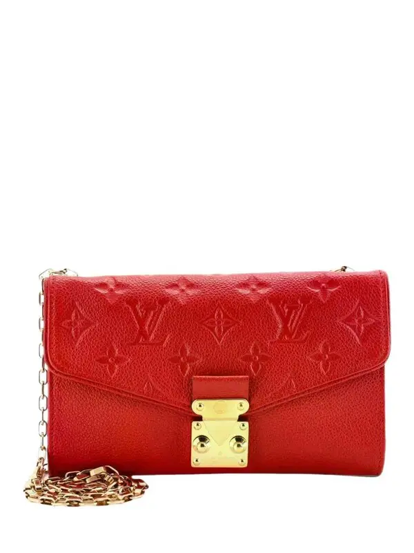 LOUIS VUITTON Saint Germain Pochette Monogram Empreinte Leather Shoulder Bag - Red