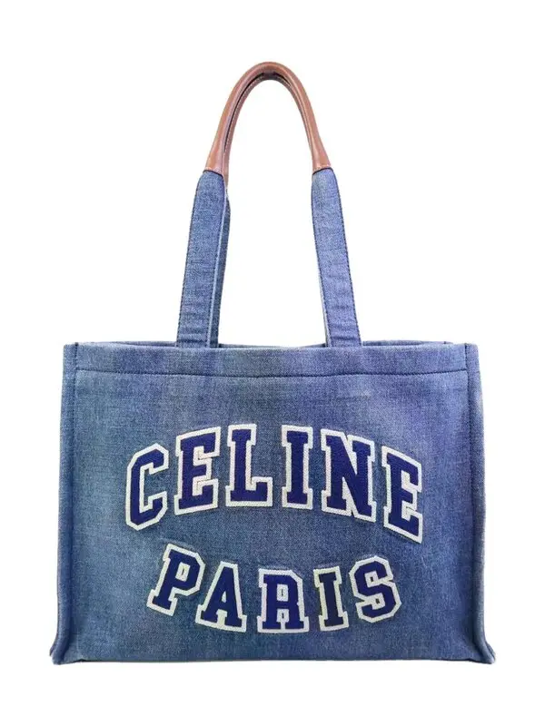 Celine Logo Patch Denim Tote Bag - Blue
