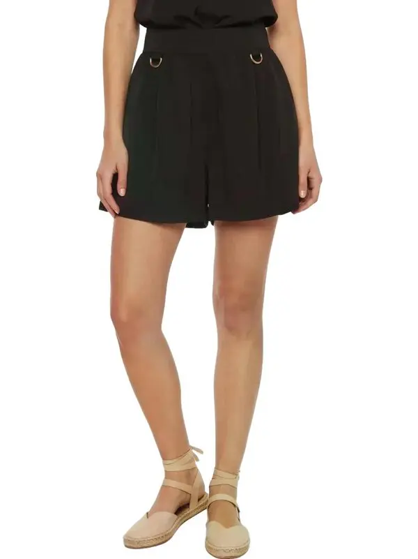 Givenchy Pleated Tailored Shorts With D-ring Hardware - Black