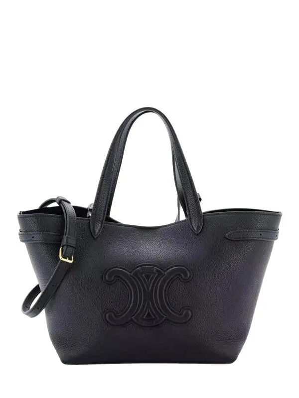 Celine Anais Cabas Leather Medium Tote Bag - Black