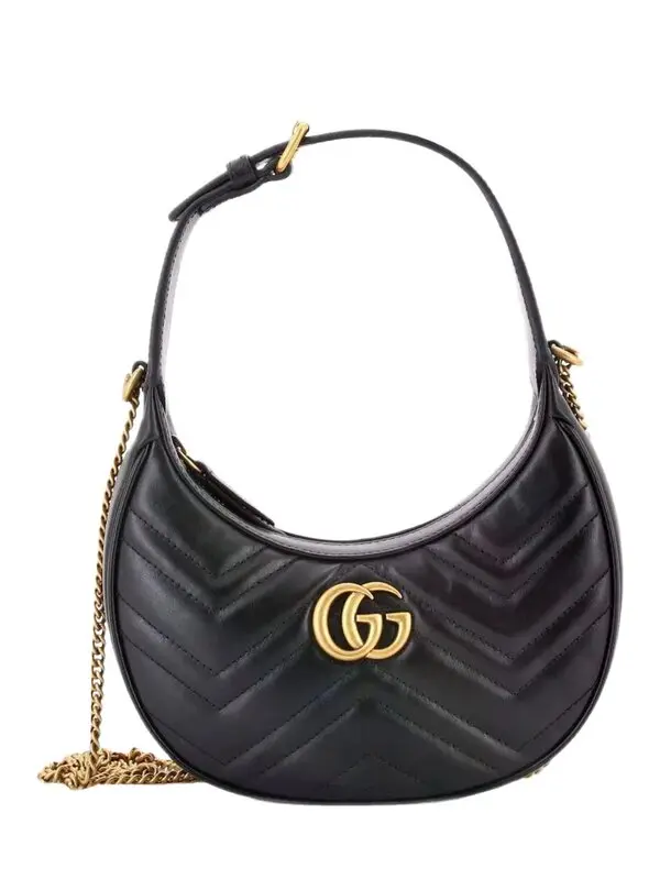 Gucci Gg Marmont Matelassé Leather Mini Hobo Bag - Black