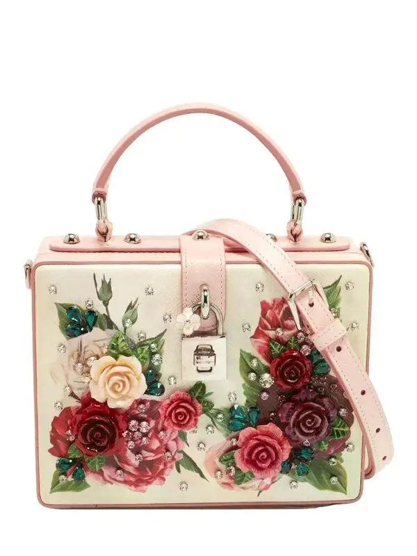 Dolce & Gabbana Floral Appliqué Box Bag - Neutrals