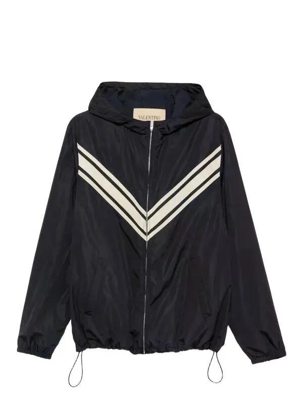 Valentino Garavani Chevron Detail Zip Jacket - Blue