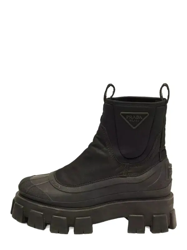 Prada Monolith Ankle Boots - Black
