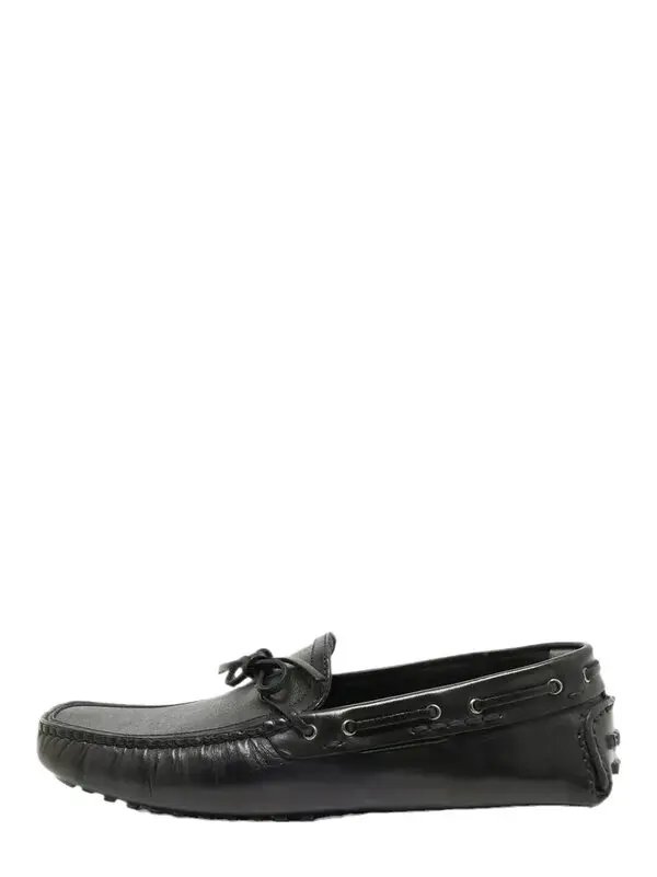 Fendi Zucca Leather Loafers - Black