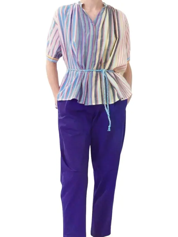 MII Artemis Striped Cotton Shirt - Blue