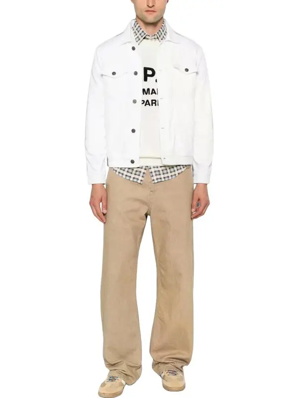 DONDUP Logo Plaque Denim Jacket - White