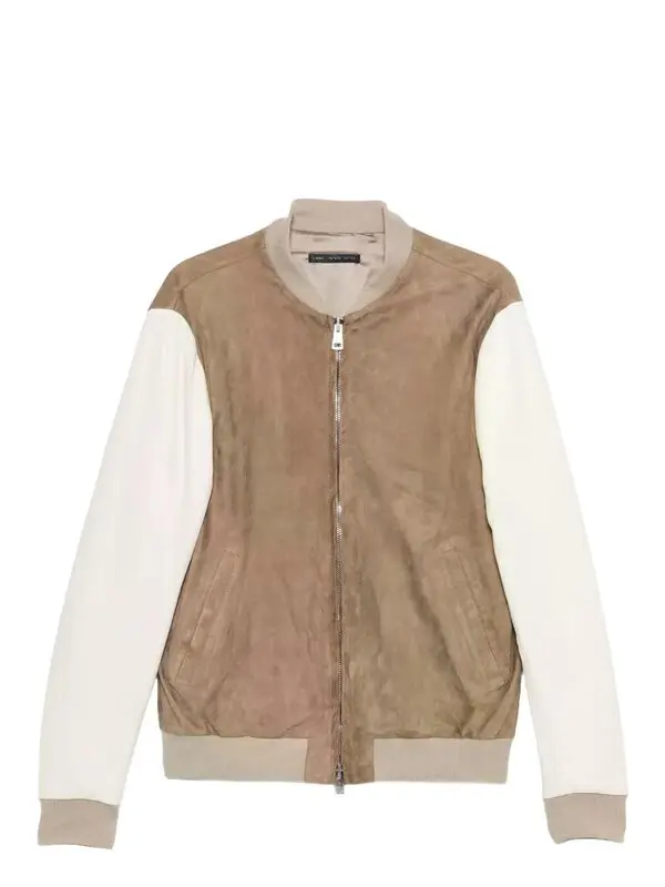 LOW BRAND Panelled Bomber Jacket - Brown