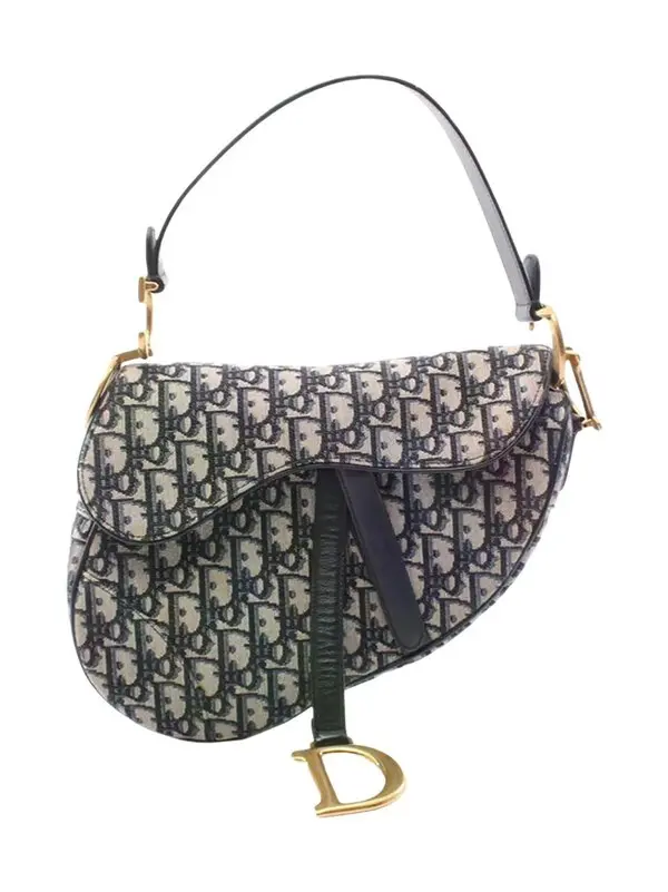 Dior Oblique Canvas Saddle Bag - Blue