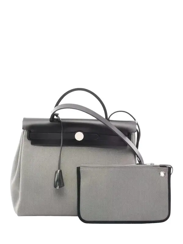 Hermès Toile Herbag Zip 31 Satchel - Grey