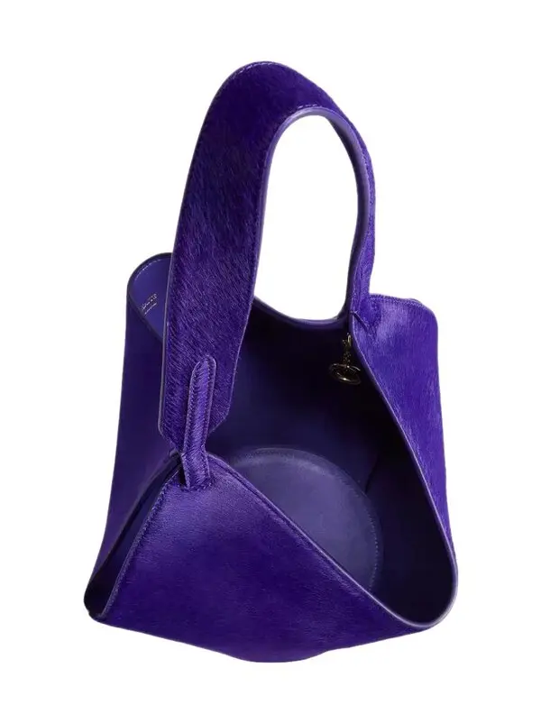 Khaite Mini Lotus Tote In Amethyst Haircalf And Suede - Purple