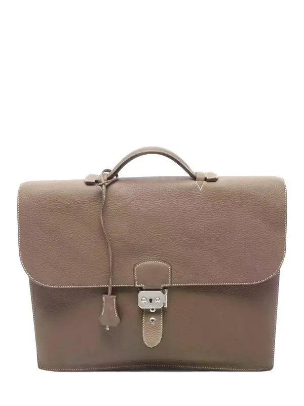 Hermès Clemence Sac A Depeches 38 Briefcase - Grey