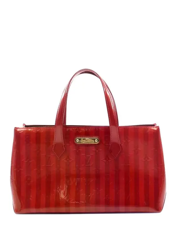 LOUIS VUITTON Vernis Rayures Wilshire Pm Handbag - Red