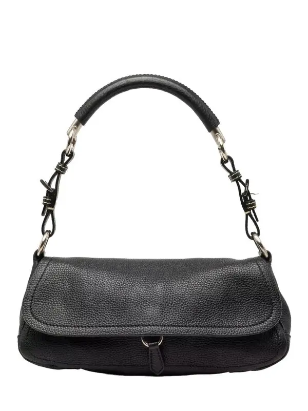 Prada Vitello Daino Flap Shoulder Bag - Black