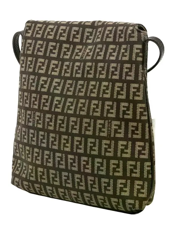 Fendi Zucchino Canvas Crossbody Bag - Brown