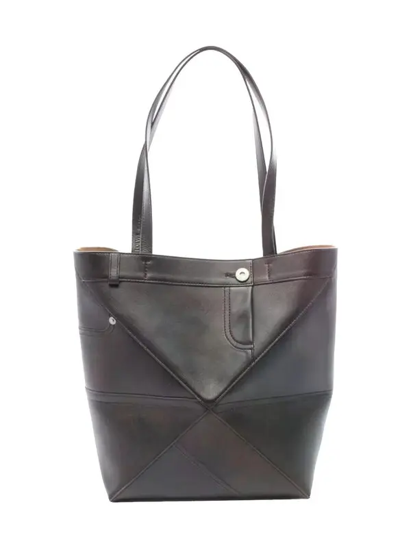 Loewe Medium Calfskin Puzzle Fold Panta Tote Bag - Brown
