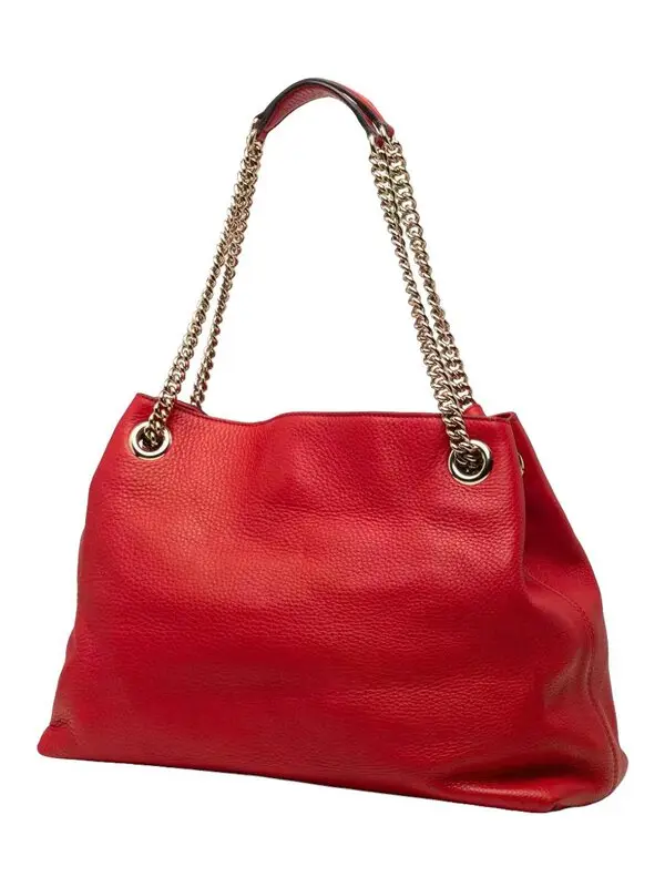Gucci Soho Chain Tote Bag - Red