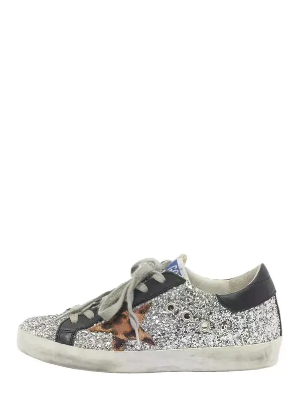 GOLDEN GOOSE Super Star Glitter Sneakers - Silver