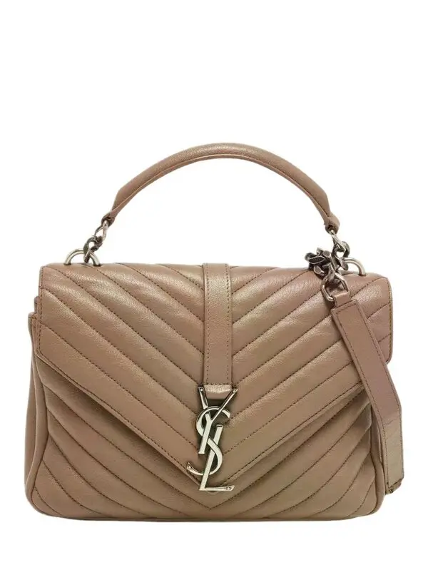 Saint Laurent Medium College Matelassé Tote Bag - Neutrals