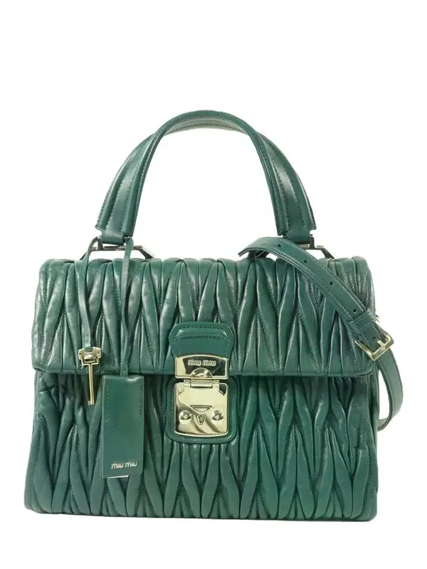 Miu Miu Matelassé Shoulder Bag - Green