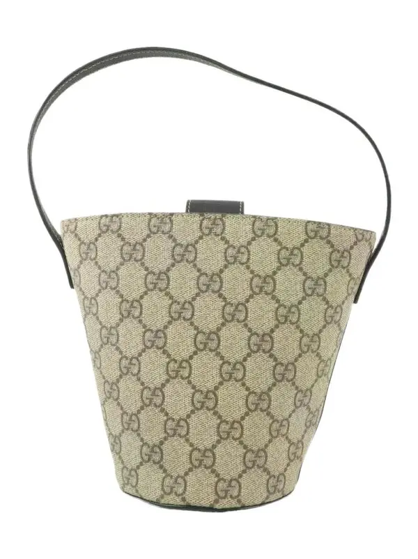 Gucci Gg Supreme Ladybird Appliqué Bucket Bag - Neutrals