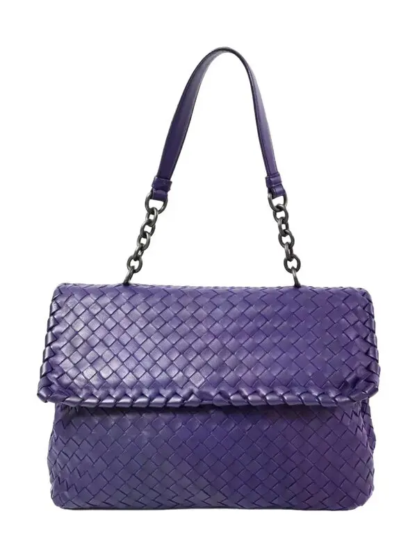 Bottega Veneta Intrecciato Chain Shoulder Bag - Blue