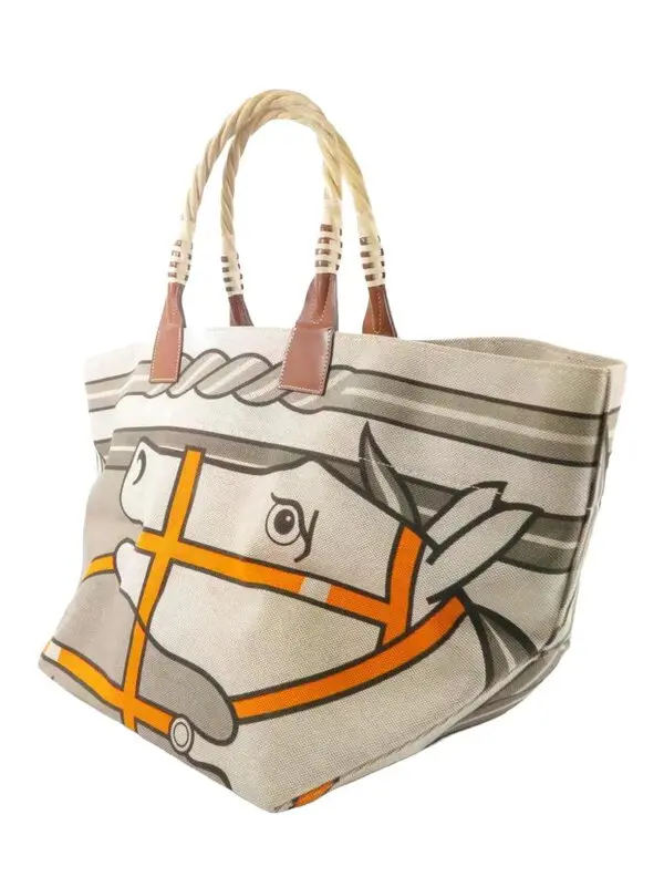 Hermès Steeple Horse-print Tote Bag - Neutrals