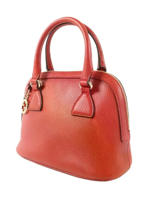 Gucci Gg Charm Leather Shoulder Bag - Red
