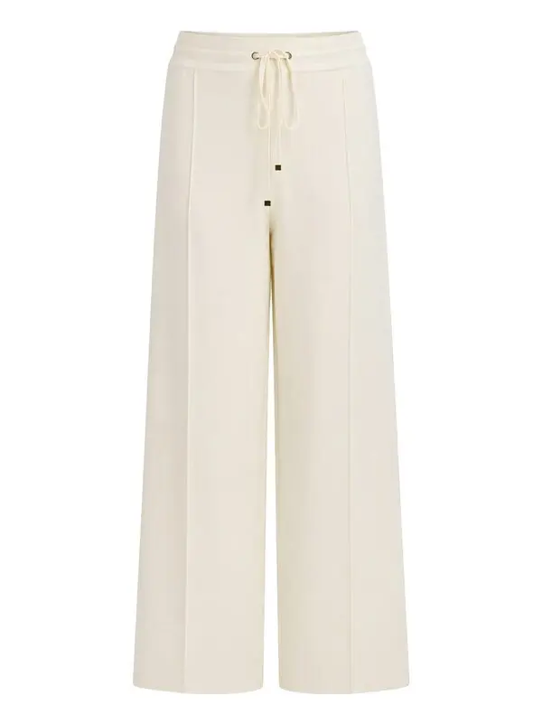 EXQUISE Drawstring Knitted Trousers - Beige