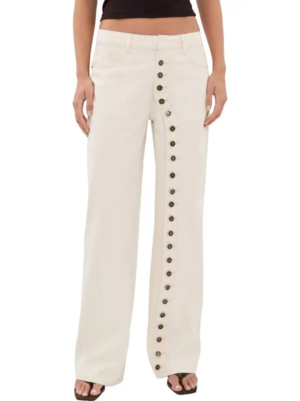 Lioness Penny Pants Wide Leg Trousers - Beige