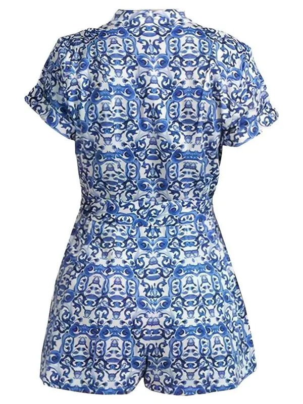 Alice + Olivia Graphic Print Playsuit - Blue