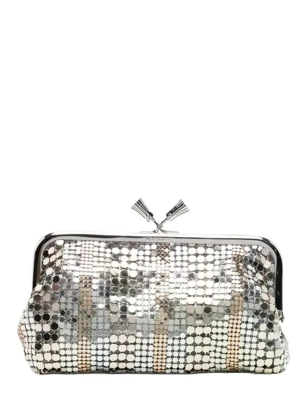 ANYA HINDMARCH Maud Sequin-embellished Frame Clutch Bag - Silver