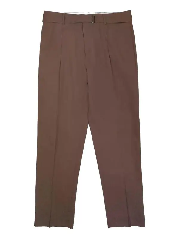 BE ABLE Andy Pleated Belted Trousers - Brown
