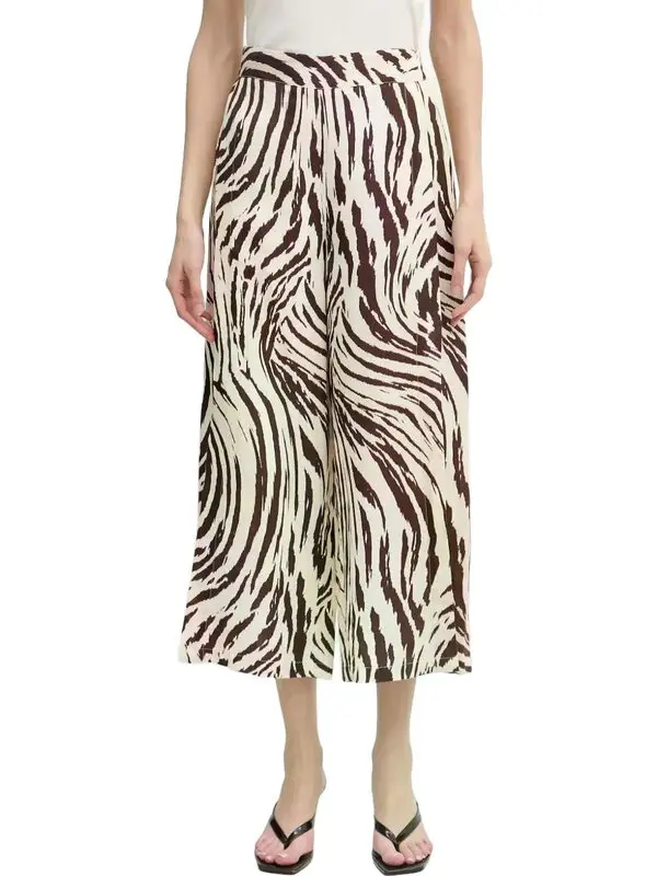 Joseph Ribkoff Zebra Print Wide Leg Trousers - Neutrals