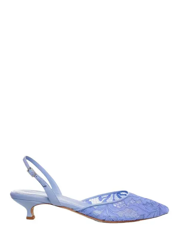 GINISSIMA Lace Slingback Pumps - Blue