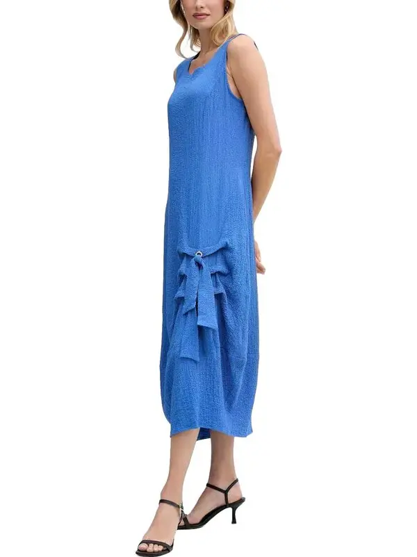 Joseph Ribkoff Textured Midi Dress With Bow Detail - Blue