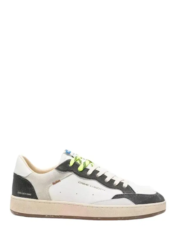 CRIME LONDON Chelsea Panelled Leather Sneakers - White