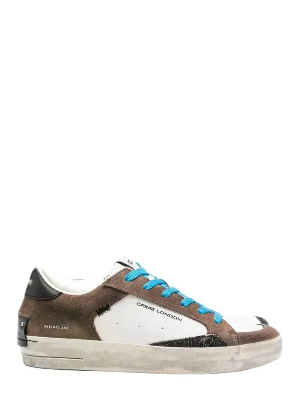 CRIME LONDON Distressed-effect Panelled Sneakers - Brown