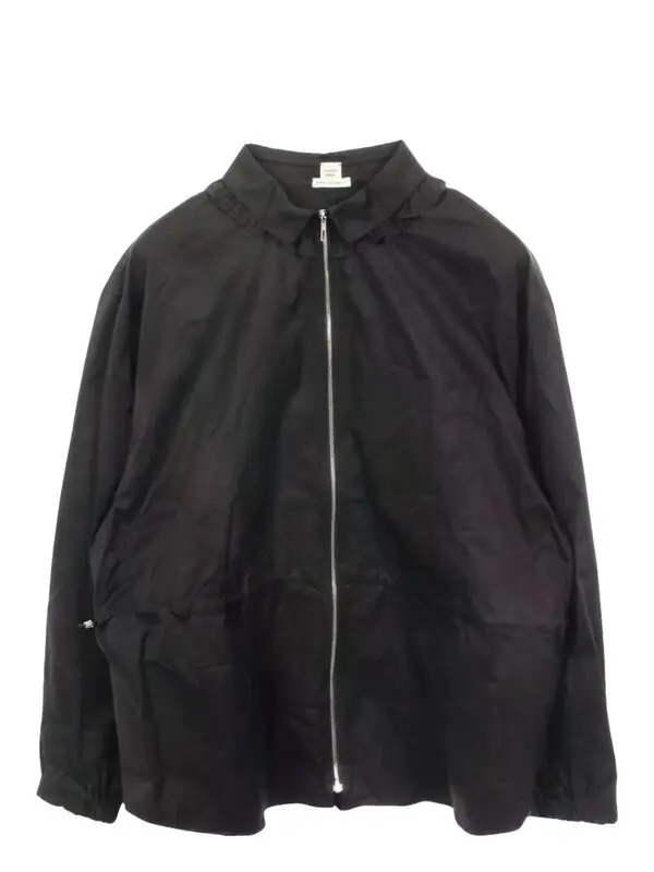 Hermès Cotton Frill Zip-up Blouse - Black