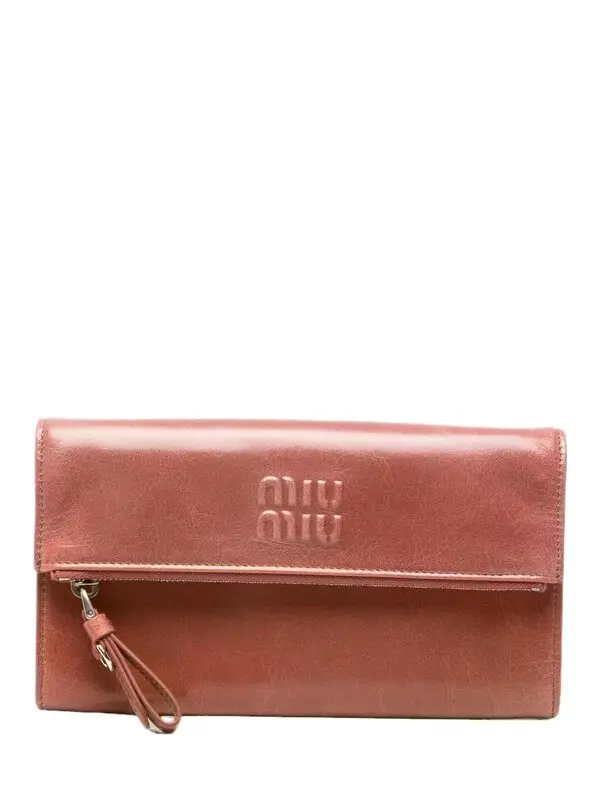 Miu Miu Leather Clutch Bag - Pink